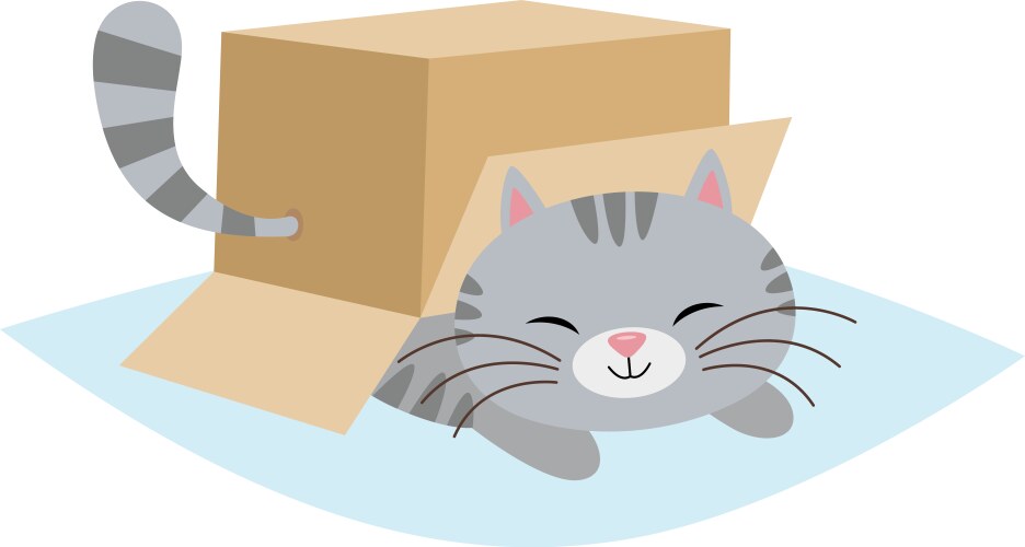 Cat Under Box Vector Images (54)