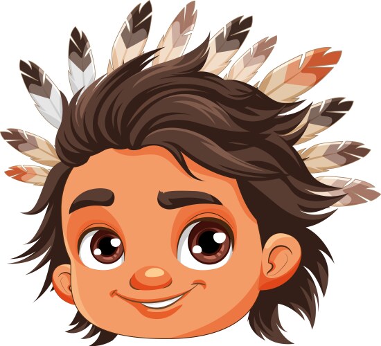 Female native american cartoon head Royalty Free Vector