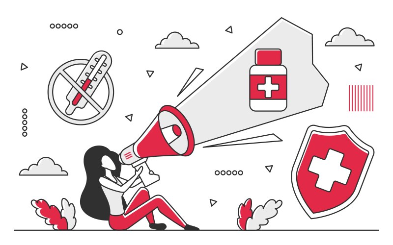 Overuse of medicine or drugs cartoon stick figure Vector Image