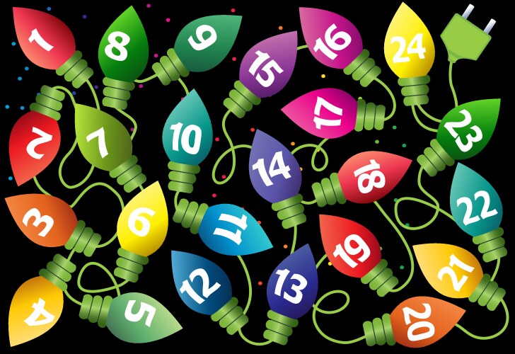 Christmas game with advent calendar Royalty Free Vector