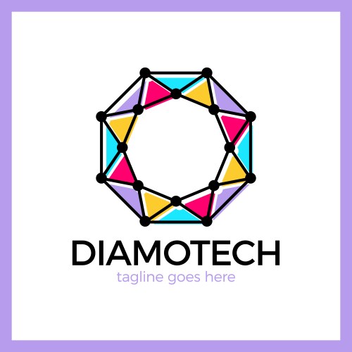 Diamond tech logo Royalty Free Vector Image - VectorStock