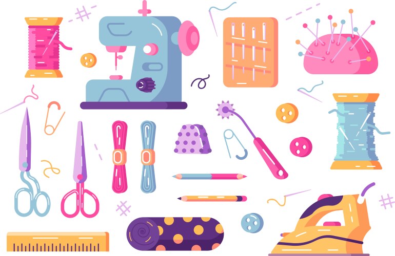 Sewing set Royalty Free Vector Image - VectorStock