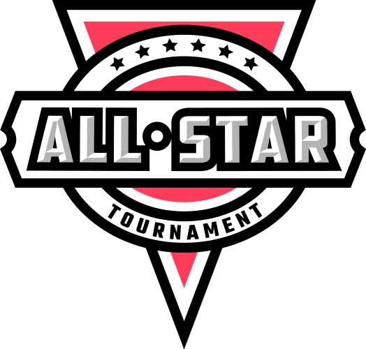 All star basketball sports logo emblem Royalty Free Vector