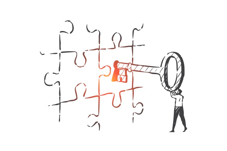 Problem solving decision making concept sketch Vector Image