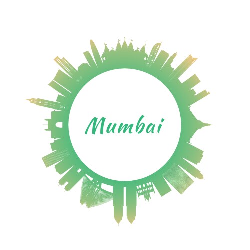 Colorful Bangalore Skyline Royalty Free Vector Image