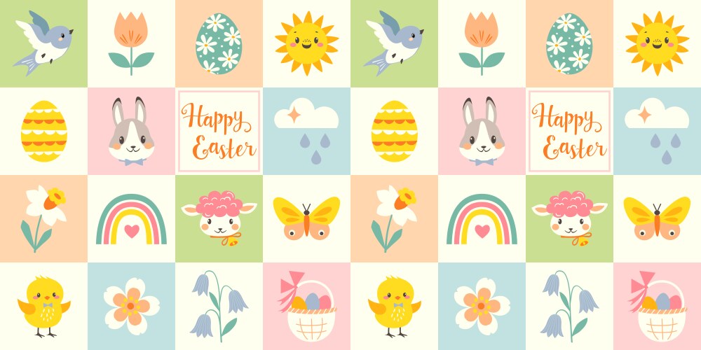 Cute easter pattern Royalty Free Vector Image - VectorStock