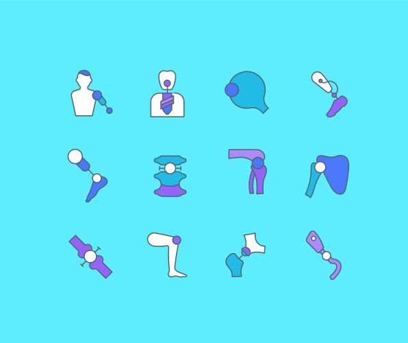 Linear banner prosthetics Royalty Free Vector Image