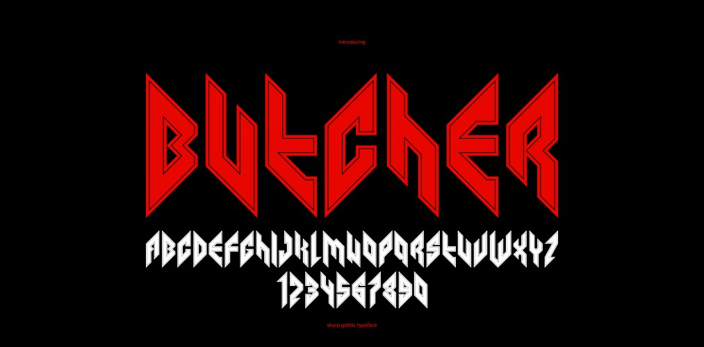 Sharp and bold gothic font for logo creation Vector Image