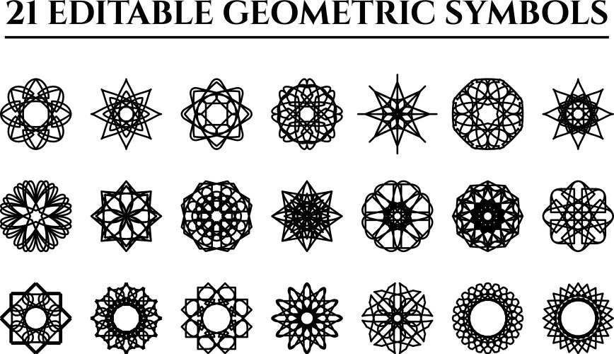 Set of circular patterns Royalty Free Vector Image