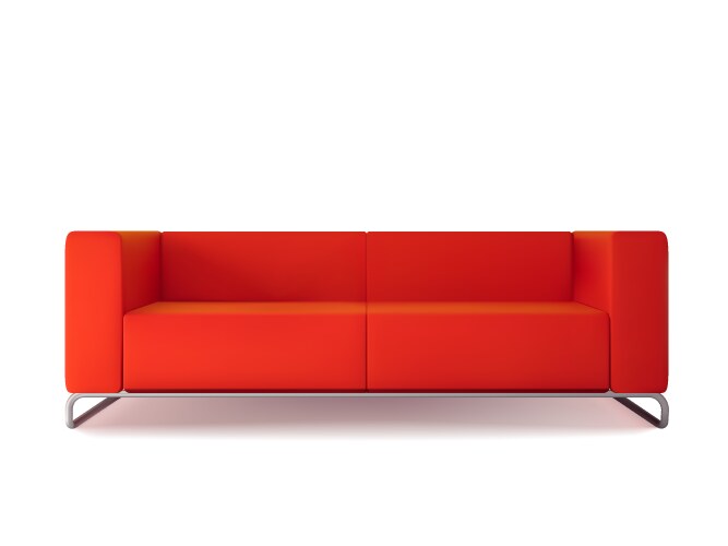 Cartoon red sofa with cushions Royalty Free Vector Image
