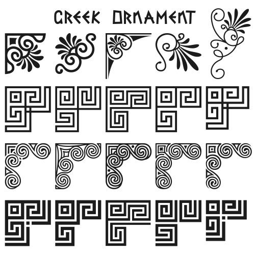Ancient greek pattern - seamless set Royalty Free Vector
