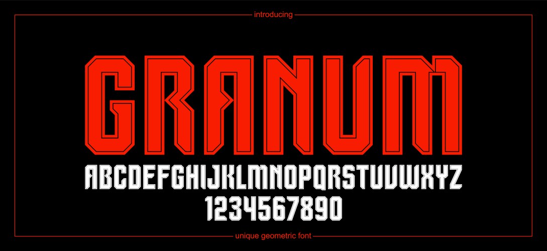 Urban massive geometric font for logos Royalty Free Vector