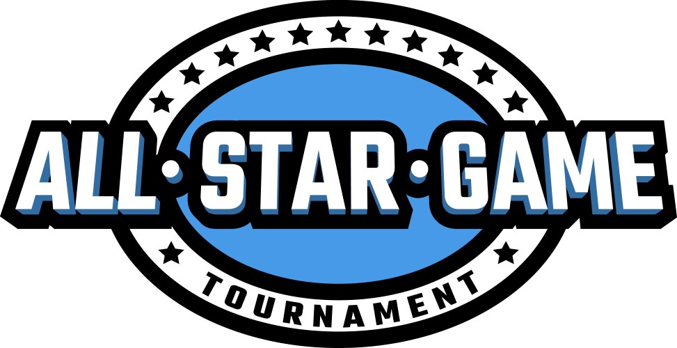 All star basketball sports logo emblem Royalty Free Vector