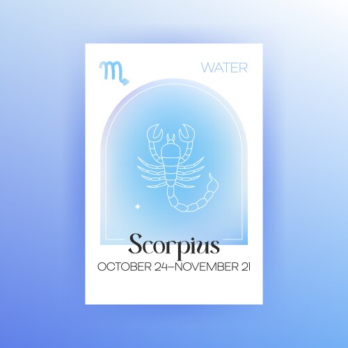 Zodiac water scorpio Royalty Free Vector Image