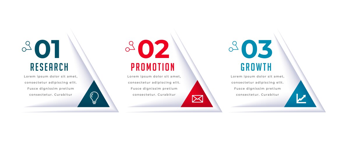 Three step infographic element chart banner Vector Image