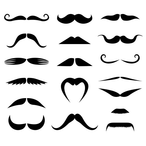 Moustaches set Royalty Free Vector Image - VectorStock