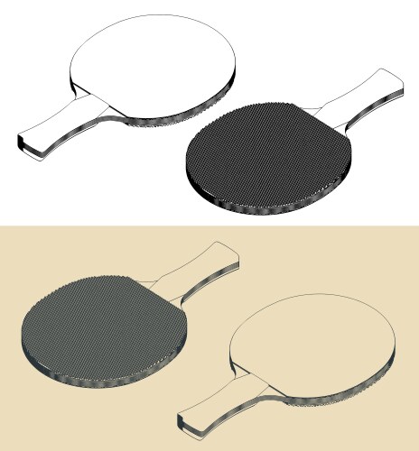 Table tennis with rackets and ball Royalty Free Vector Image