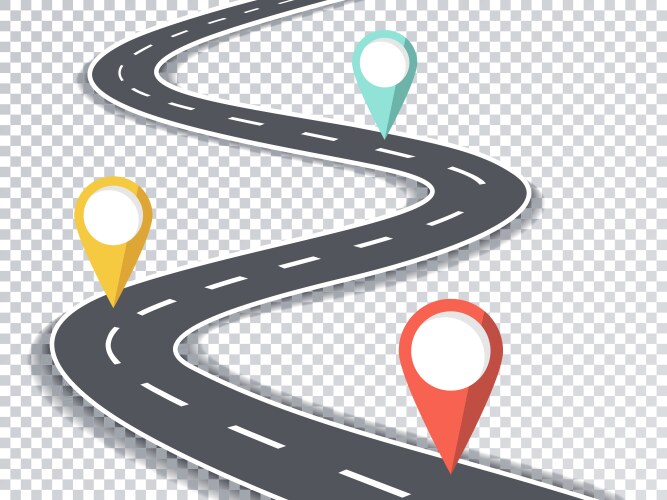 Winding road isolated transparent special effect Vector Image