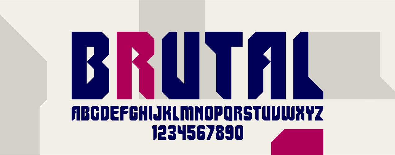 Urban massive geometric font for logos and Vector Image