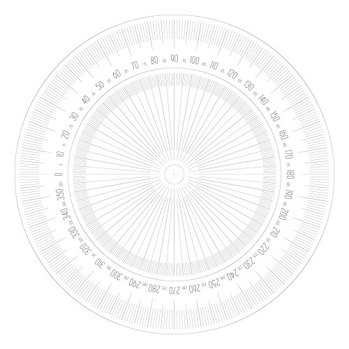 360 Degree Protractor & Measurement Tools Vector Image