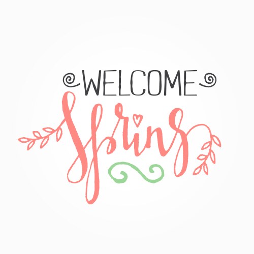 Handwritten calligraphic spring lettering Vector Image
