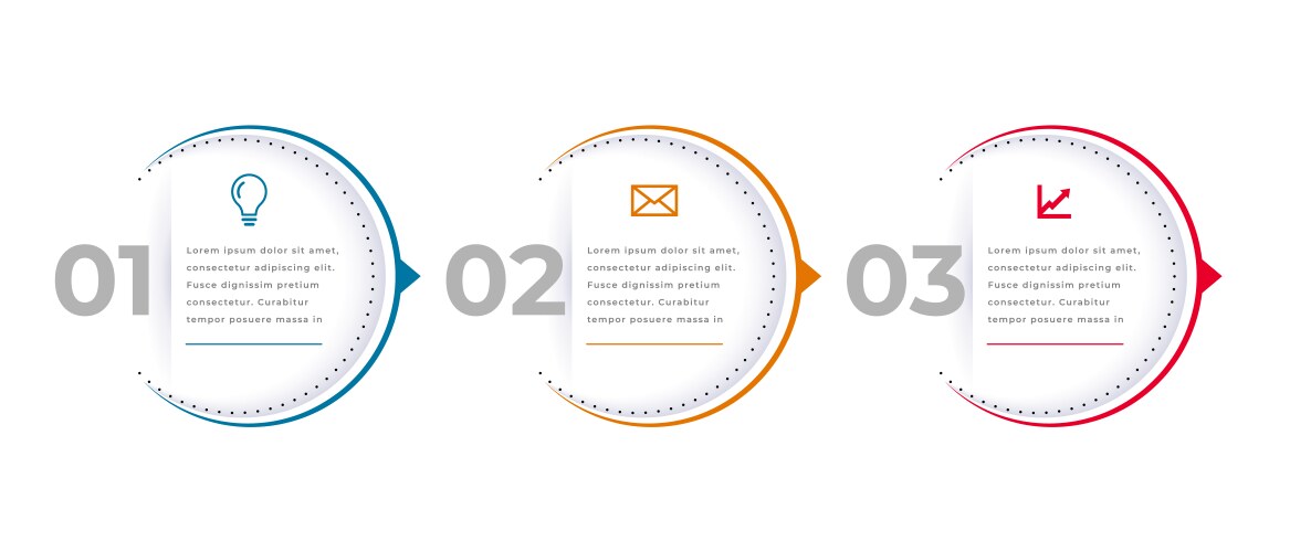 Three step infographic element chart banner in Vector Image