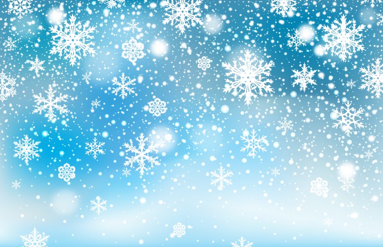 Falling snow frame corner pattern background Vector Image