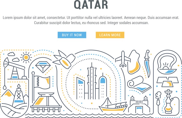 Qatar travel destination Royalty Free Vector Image