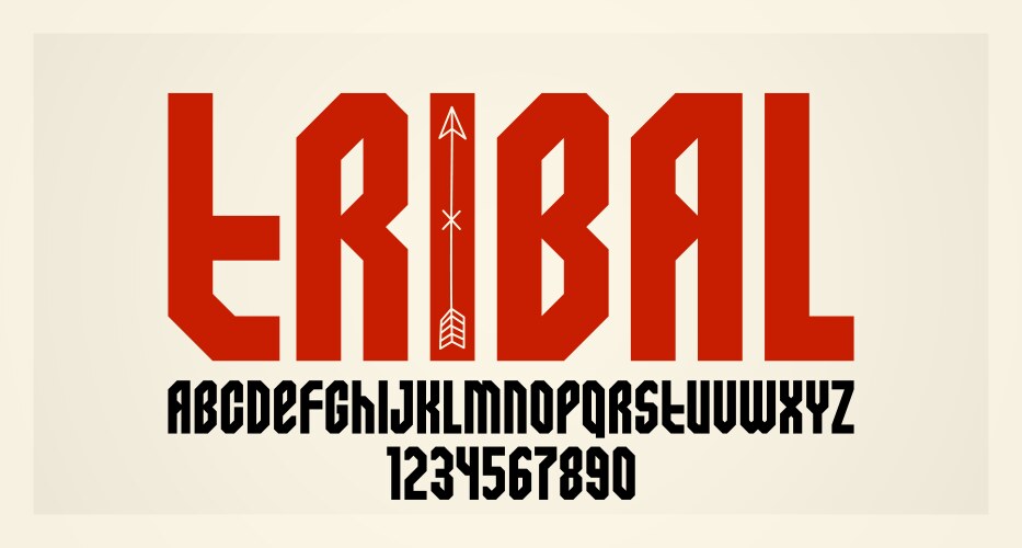 Bold and massive italic heavy geometric font Vector Image