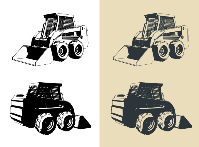 Skid steer Vector Images & Graphics for Commercial Use | VectorStock