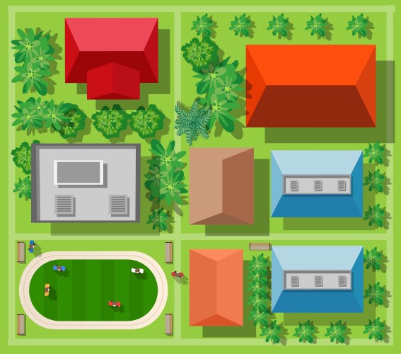 City top view town map seamless pattern Royalty Free Vector