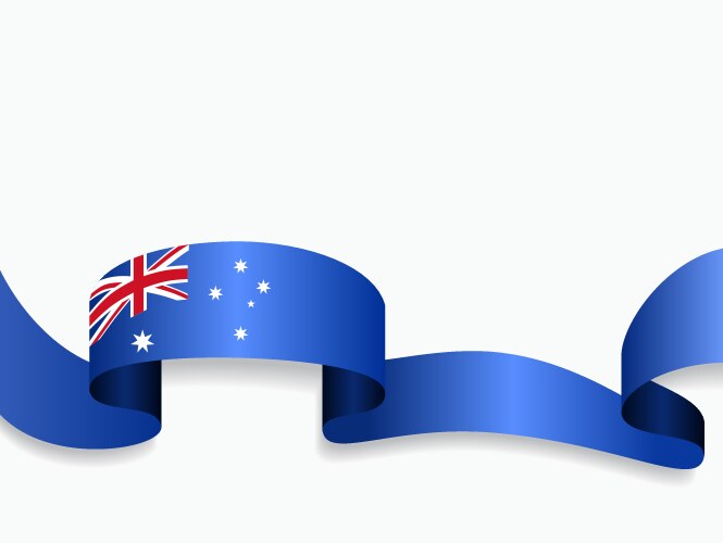 Australian Flag Wavy Abstract Background Vector Image