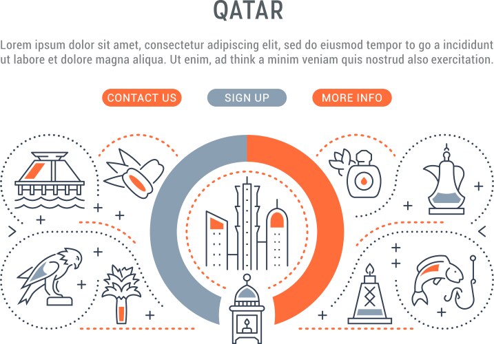 Doha city skyline - downtown cityscape qatar Vector Image