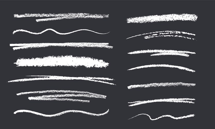 White underlines lettering lines set isolated Vector Image