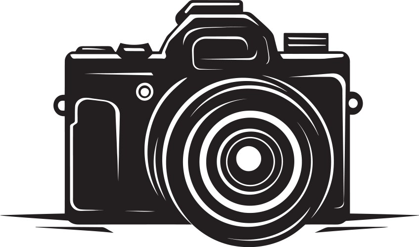 Vintage camera silhouette logo an iconic piece Vector Image