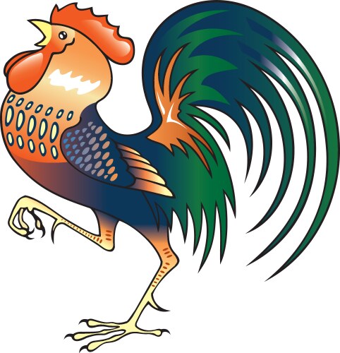 Singing rooster and morning su Royalty Free Vector Image