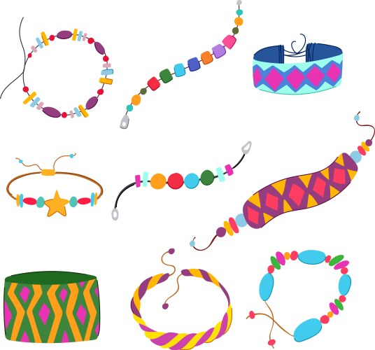 Woven friendship bracelet cartoon Royalty Free Vector Image