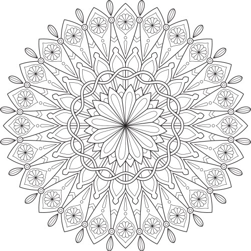 Abstract mandala straight lines and triangles Vector Image