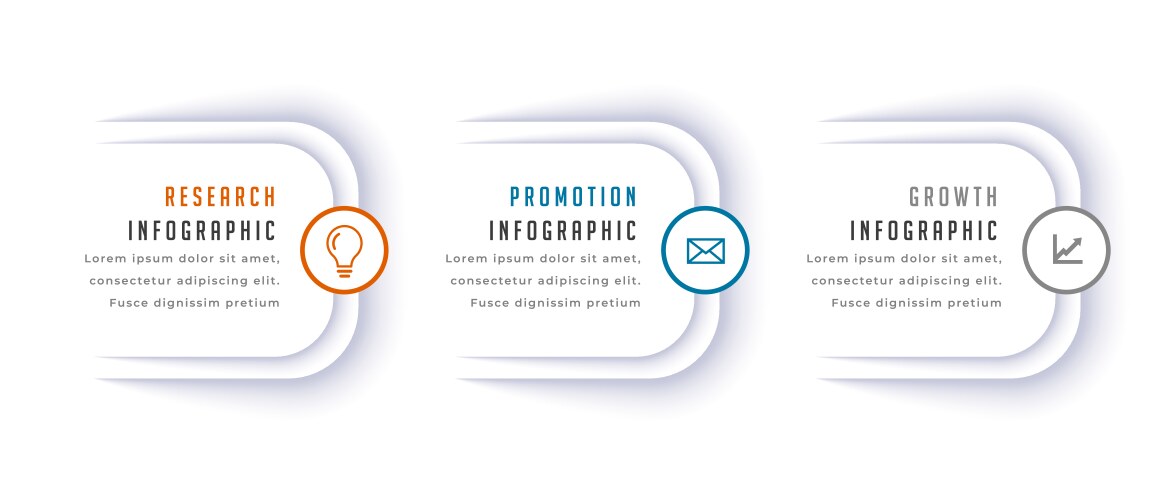 Three step infographic timeline banner for Vector Image