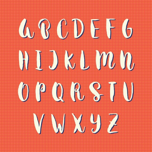 Bold hand drawn alphabet Royalty Free Vector Image