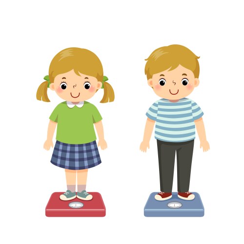 Woman on scale Royalty Free Vector Image - VectorStock