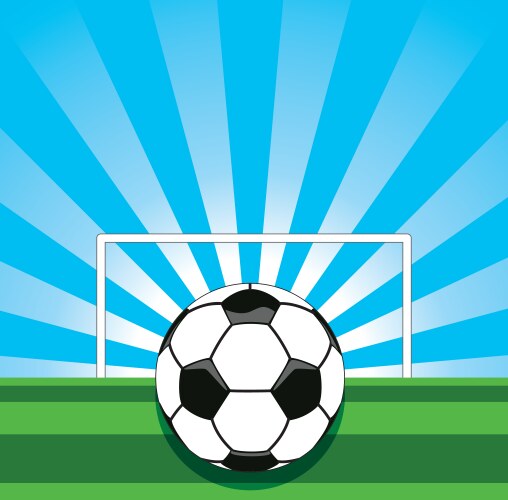Cartoon goal soccer bubble on green stadium field Vector Image