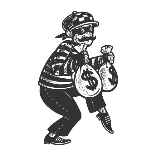 Hand grabbing a bag with money Royalty Free Vector Image