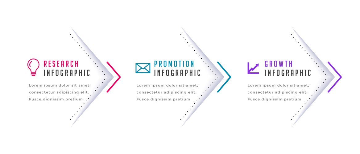 Three step infographic timeline chart banner Vector Image
