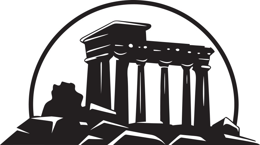 Greek architectural symbols reimagined Royalty Free Vector