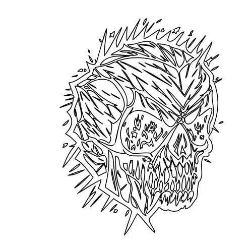 Zombie scary outline sketch Royalty Free Vector Image
