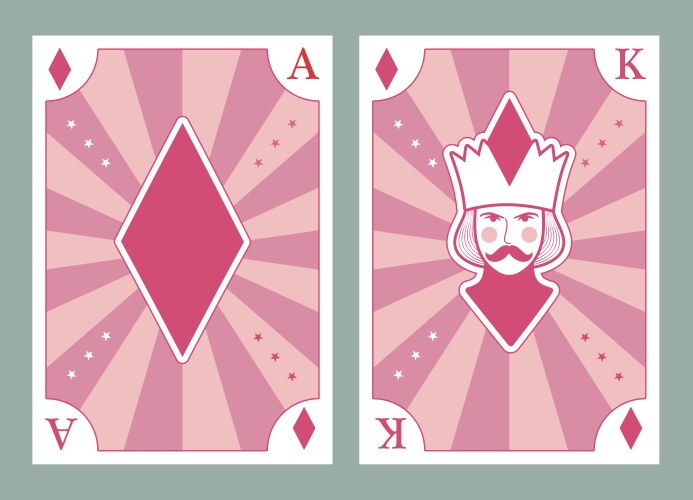 Playing card poker stylized figures vintage Vector Image