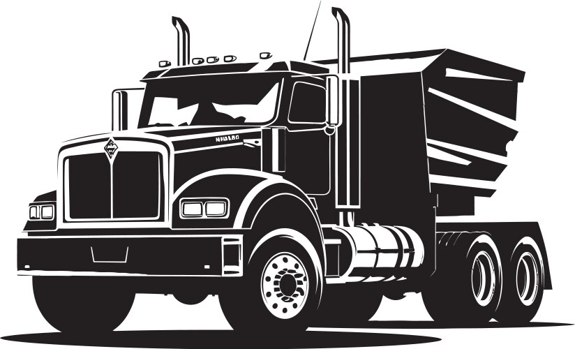 Blackout hauler black icon dump truck dumping Vector Image