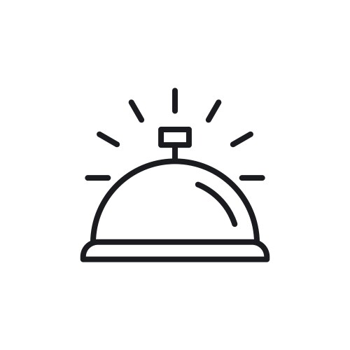 Reception desk icon symbol on white background Vector Image