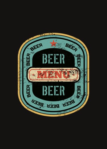 Beer menu design with retro labels Royalty Free Vector Image